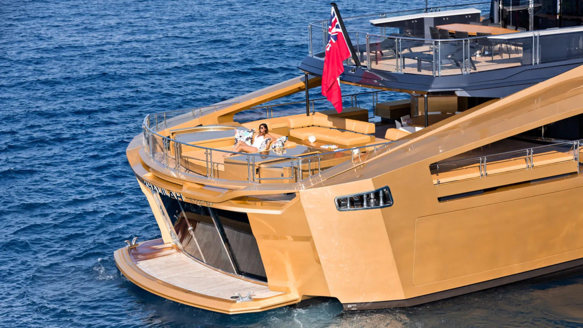 The Golden 'Khalilah' Superyacht Is A 49-Metre Carbon-Composite Flex